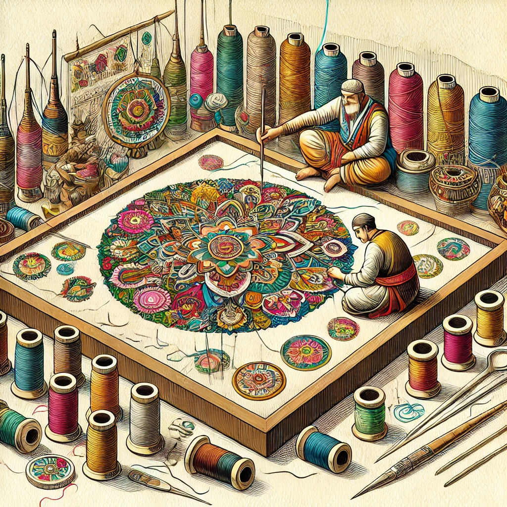 Lukisan dengan Benang: Keindahan dalam Simpul dan Warna - Kreasi Vortixel